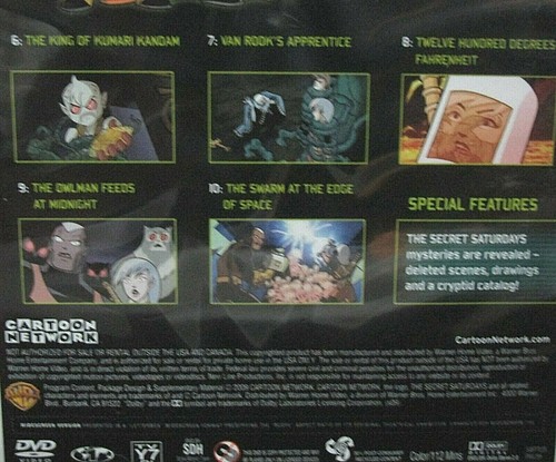 Secret Saturdays, Vol. 2 Cartoon Network New! DVD, 5 Shows KIDS TV ...