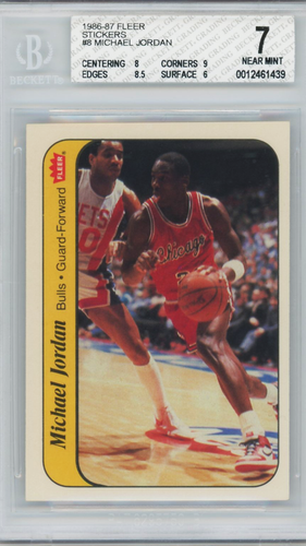🔥 1986 Michael Jordan Fleer Sticker BGS 7 🔥 | eBay