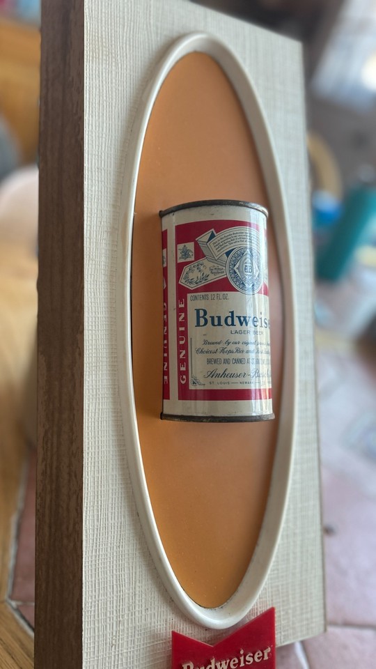 1958 Budweiser 3D Plastic & 3 City Flat Top Can Sign St. Louis Mo. | eBay