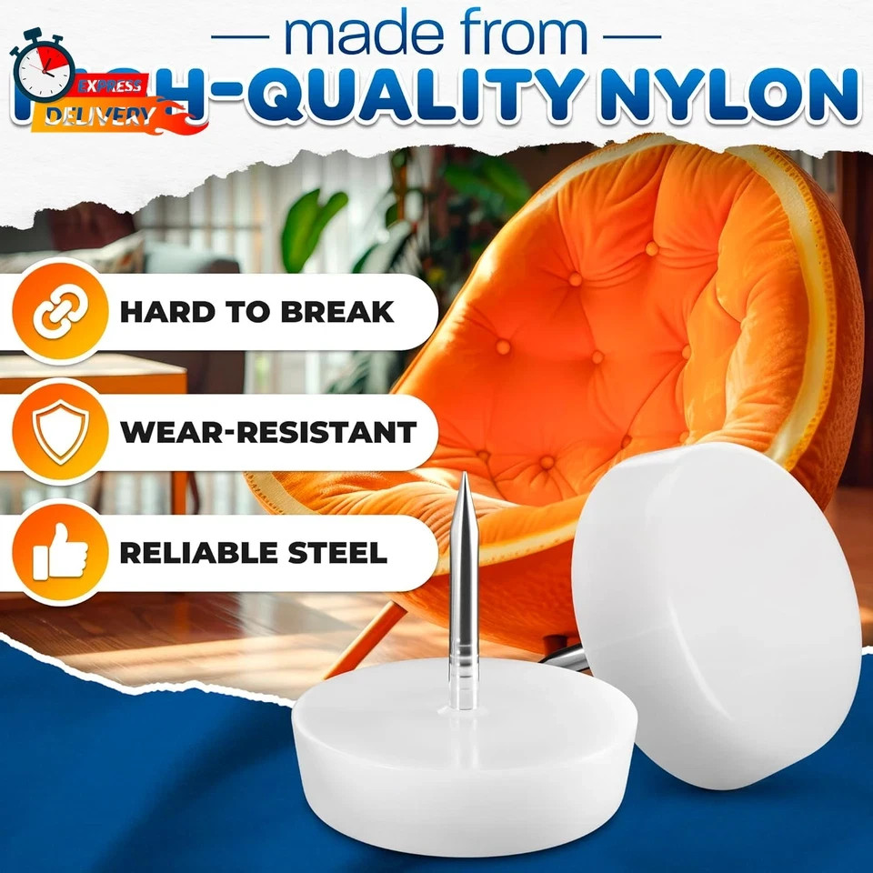 100 Pcs Nail on Furniture Glides – 0.8X0.7 Plastic Furniture Feet ...