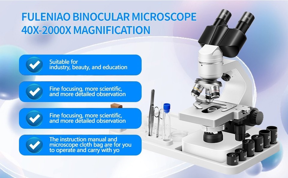 High-quality 40X-2000X LED binocular microscopes for educational ...