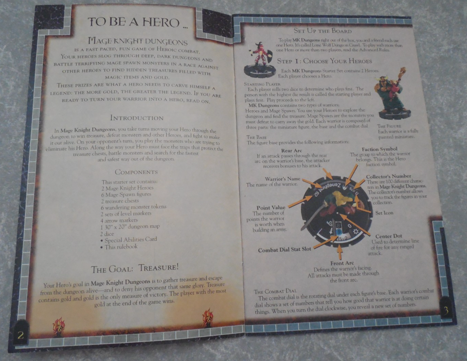 MAGE KNIGHT DUNGEONS ENTER IF YOU DARE! RULES BOOKLET ONLY, WIZKIDS ...