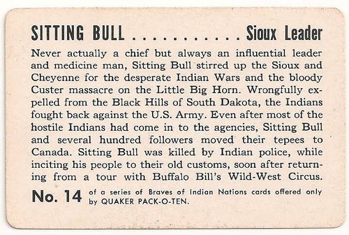 1956 Pack-O-Ten Native American Indian Trading Card #14 Sitting Bull | eBay