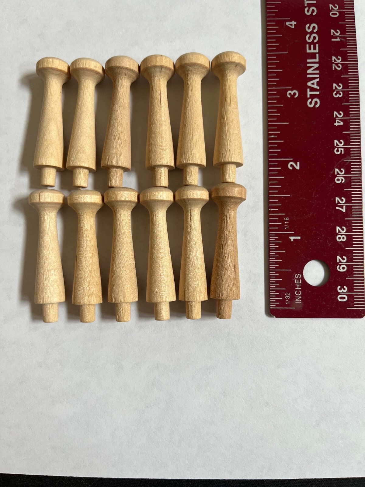 (Lot of 12) 1-3/4" Wooden Shaker Pegs-Birch Wood Mini Pegs-Small ...