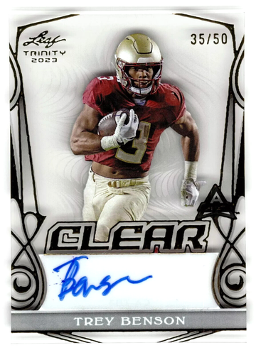 2023 Leaf Trinity Clear Autograph #CA-TB3 Trey Benson Gold /50 Rookie ...
