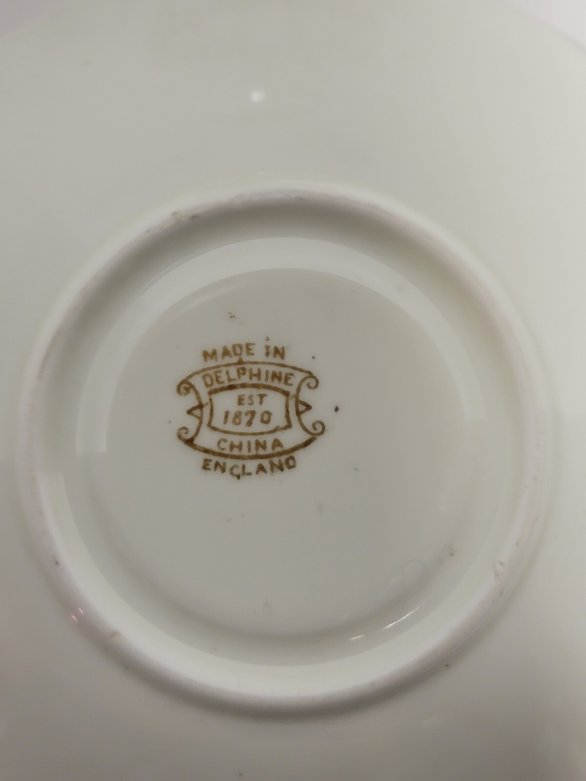 Vintage DELPHINE Blue & Gold Tea Cup Saucer Scallop Bone China MADE IN ...