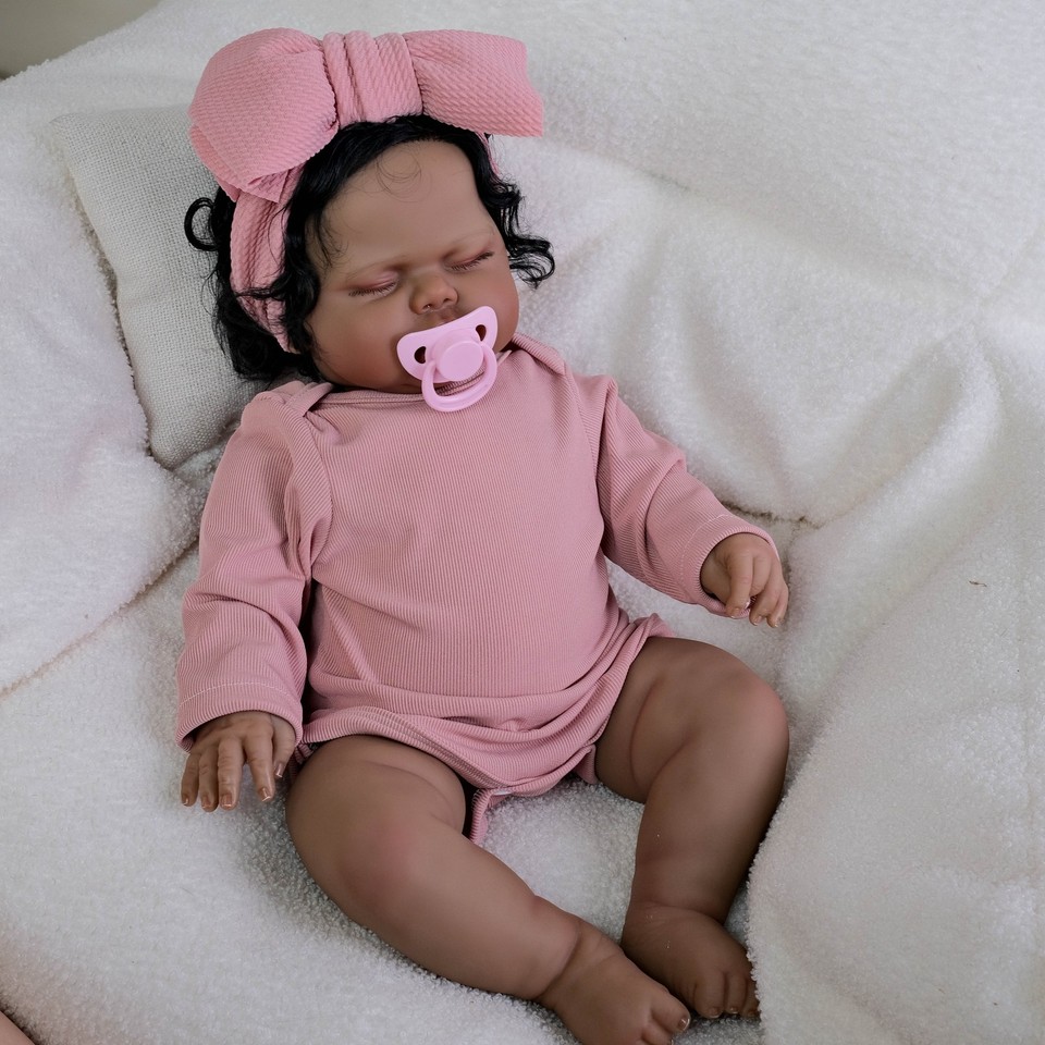 Lifelike Reborn Baby Dolls 19" Chubby Sleeping Newborn Cloth Body ...