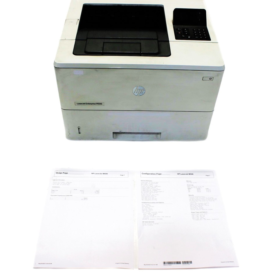 HP LaserJet Enterprise M506 Monochrome Duplex Laser Printer - 45 ppm ...