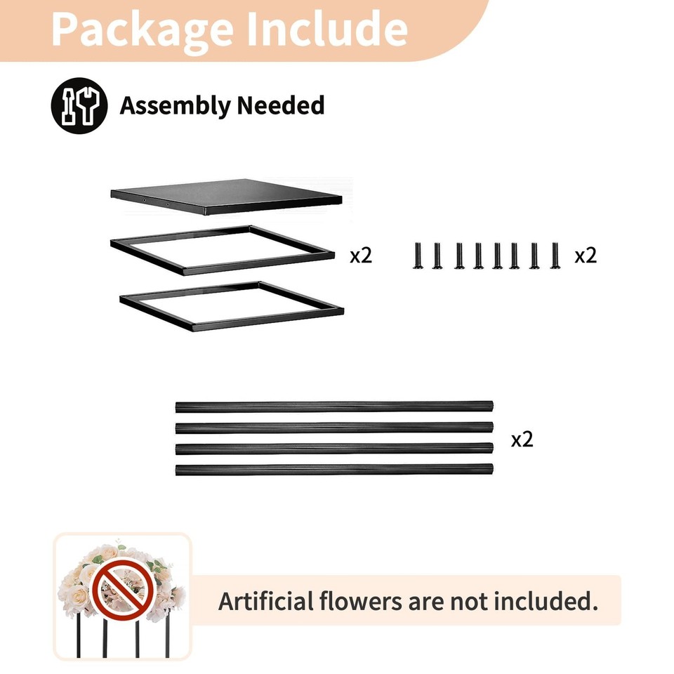 Nuptio Metal Black Vase, 2 Pcs 15.7 inch Tall Cylinder & Square Vases ...