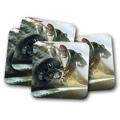 4 Set - Awesome Biker Coaster - Motorbike Bike Motorcycle Men's Dad ...