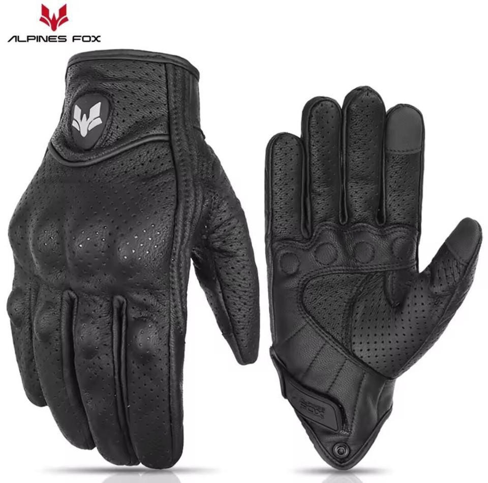 Alpines Fox Leather Motorcycle Gloves Motorbike Gloves Men Women Moto ...