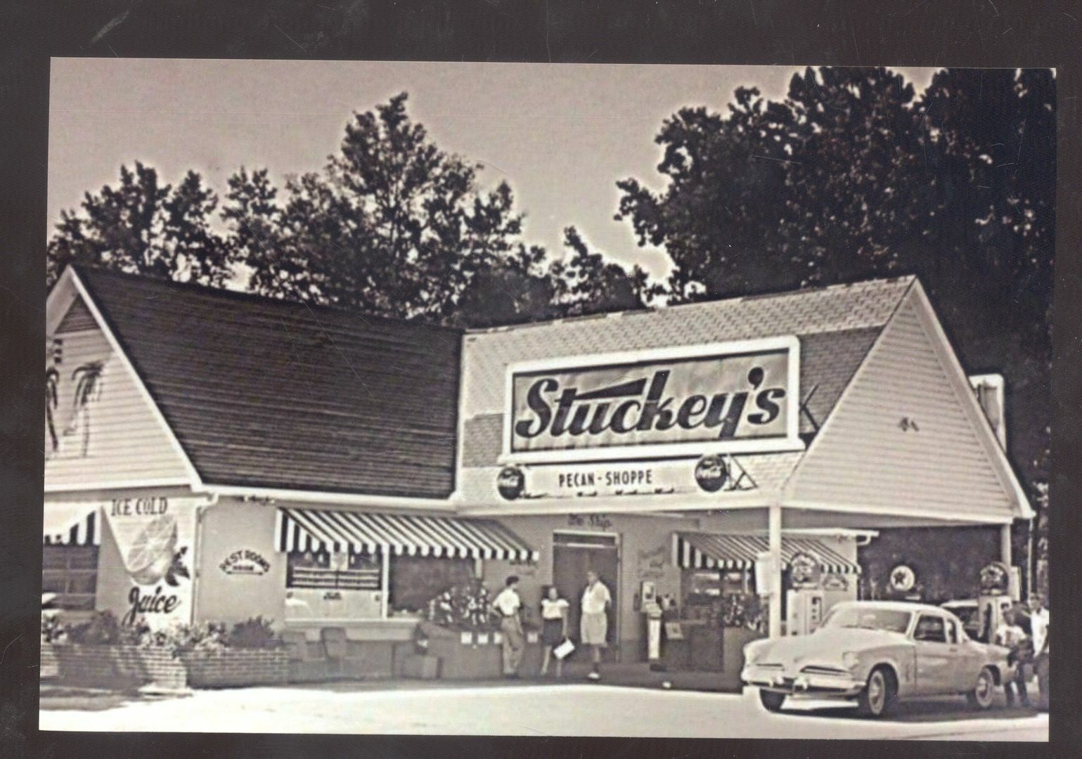 REAL PHOTO STUCKEY'S RESTAURANT GAS STATION 1953 STUDEBAKER POSTCARD ...