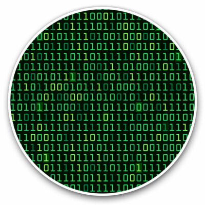2 x Vinyl Stickers 10cm - Green Binary Code Engineer Cool Gift #2410 ...