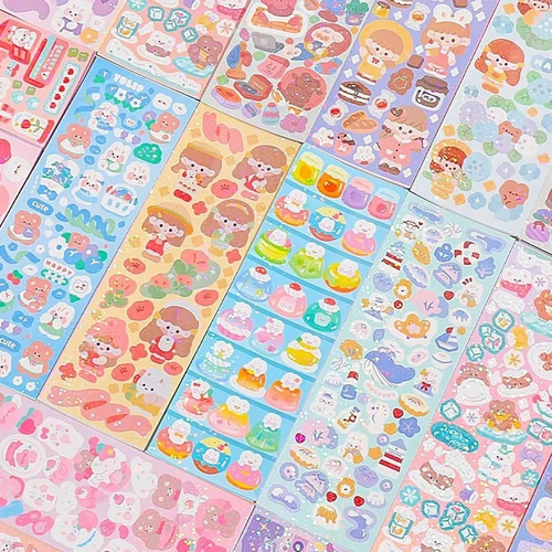 40 Pc Cute Holographic Kawaii Stickers Cartoon Decorative Decal - US ...