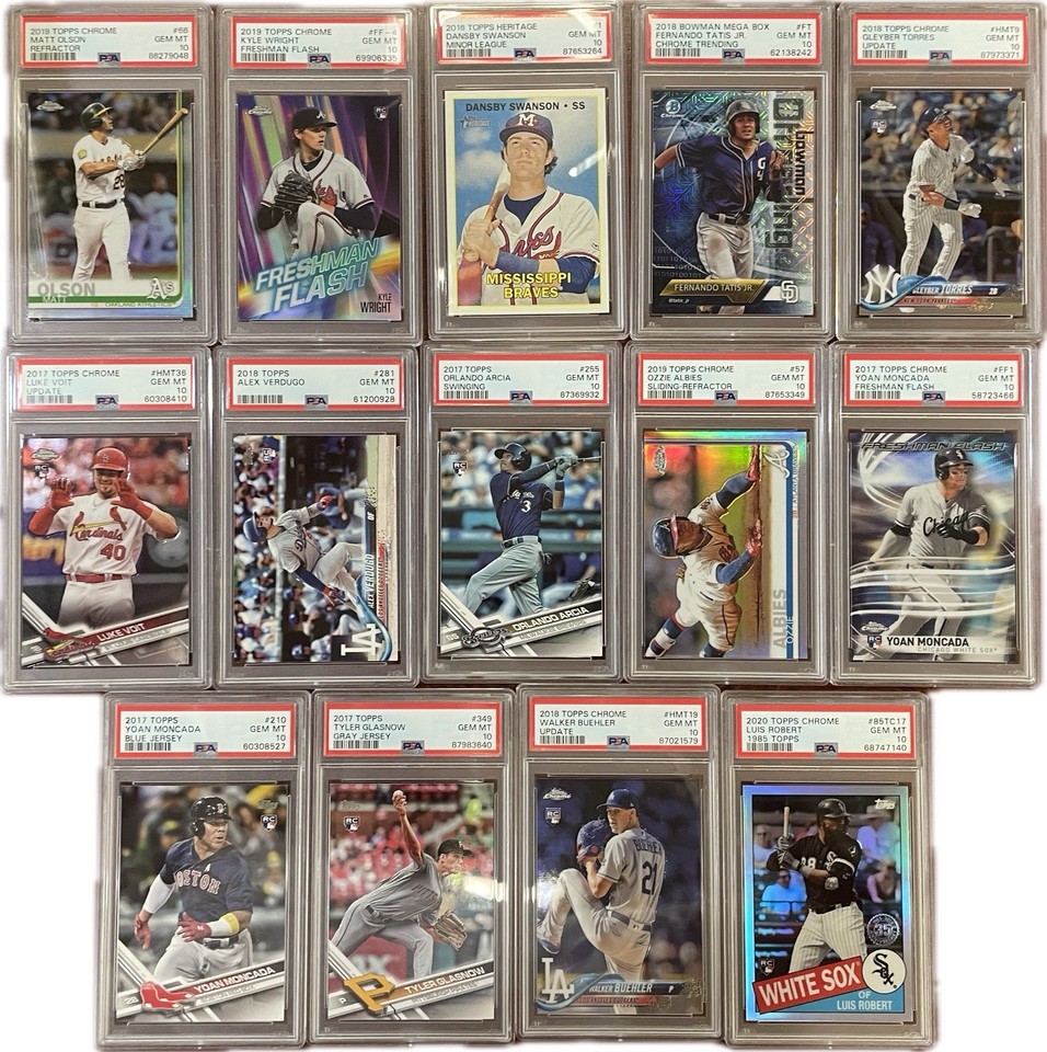 100-CARD PSA SLAB LOT: RCs, SPs, Stars, HOFs, 25 PSA 10s, Read ...