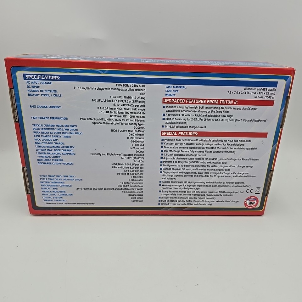 Electrifly Triton 2 EQ AC/DC Charger, Discharger, Cycler, Balancer, NIB ...