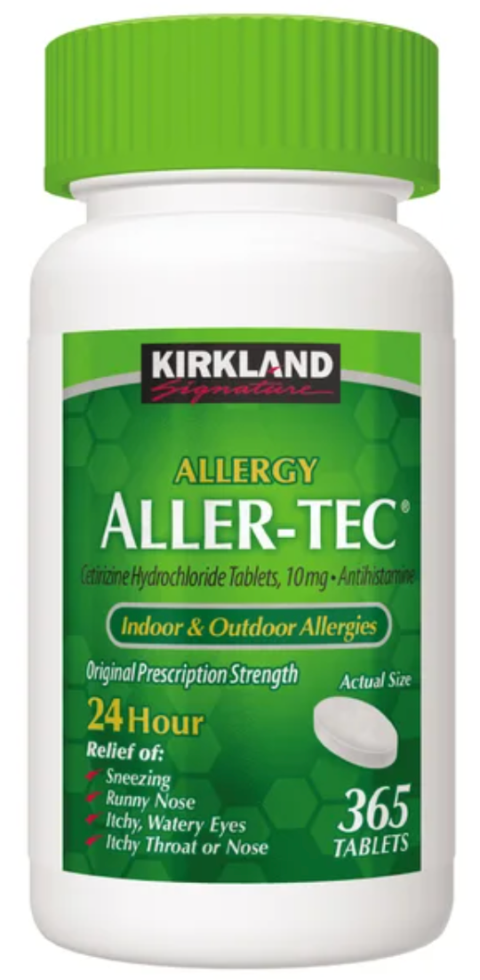 Kirkland Aller-Tec Allergy Cetirizine 10mg Antihistamine 365ct Compare to Zyrtec | eBay