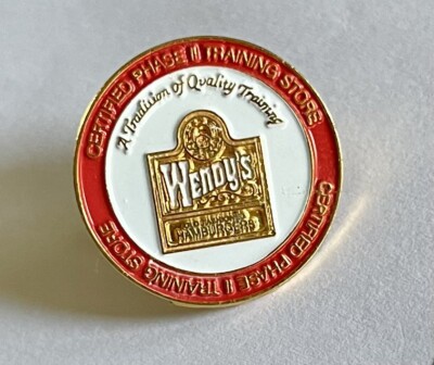 Wendy's "Certified Phase II Training Store" Vintage employee Lapel pin ...