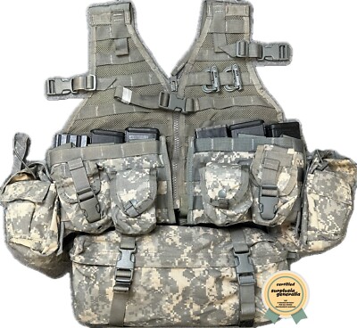 MOLLE II Tactical Load Carrying Vest/Chest Rig & Waist Pack Bundle! ACU ...