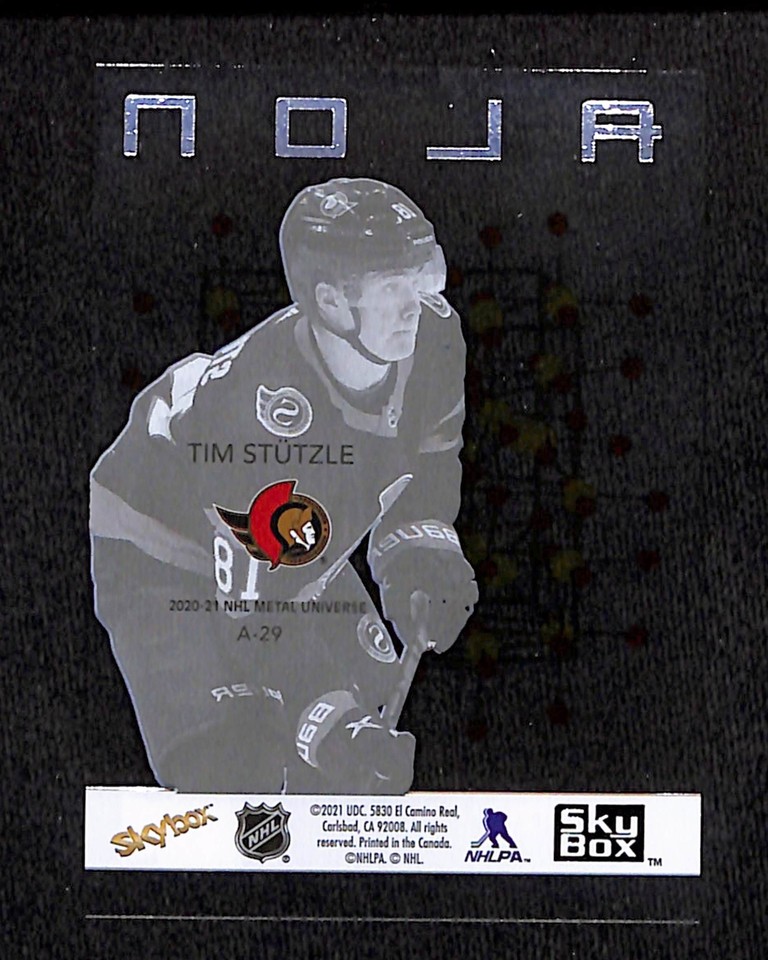 Tim Stutzle 2020-21 SkyBox Metal Universe ALON #A-29 Ottawa Senators RC ...