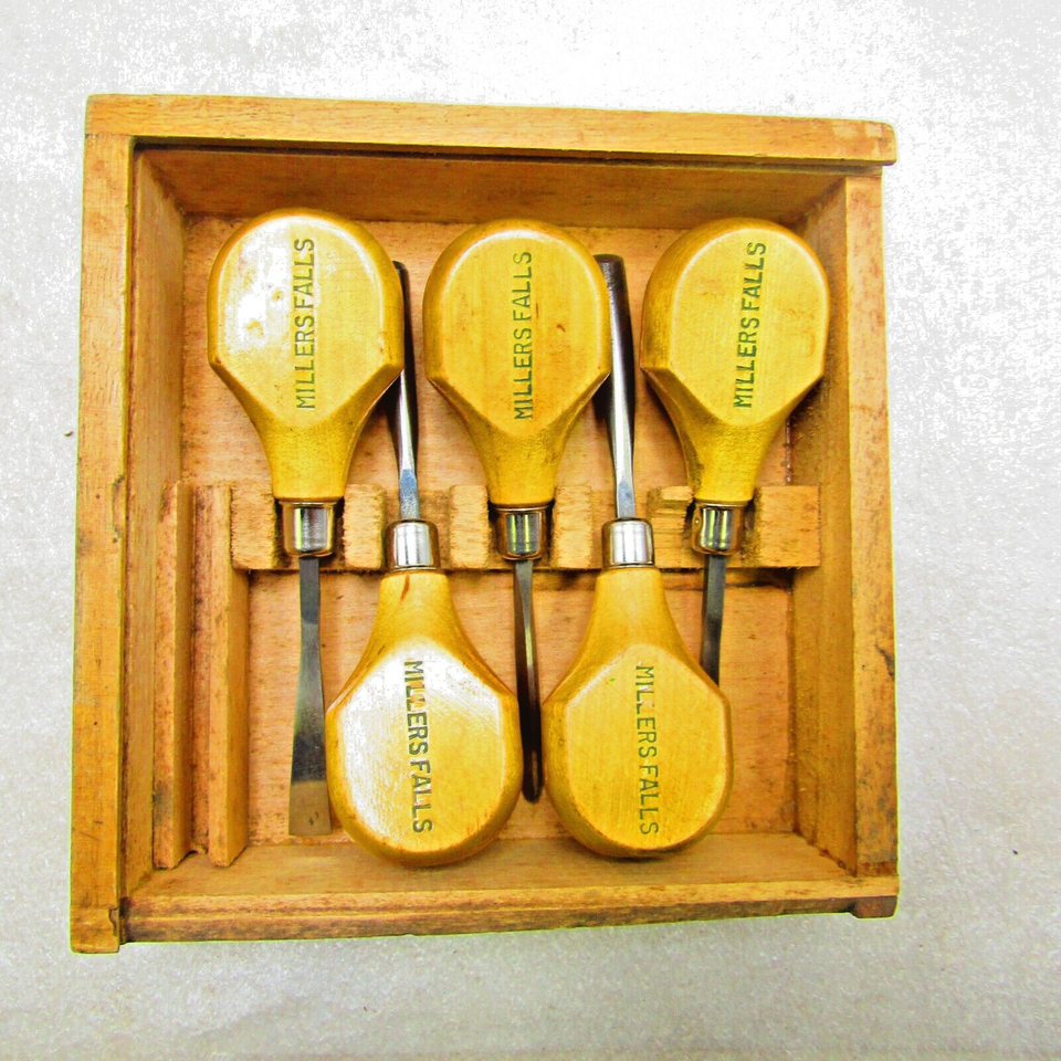 Millers Falls wood carving tool set, No. 107 + misc. MF tools | eBay