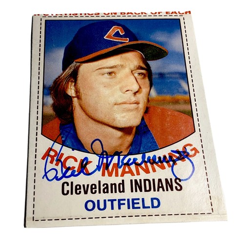 1977 Hostess Rick Manning Signed Baseball Card MLB autographed #53 ...