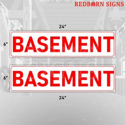 Basement 6"x24" REAL ESTATE RIDER SIGNS Double Sided 2PK - Visible ...