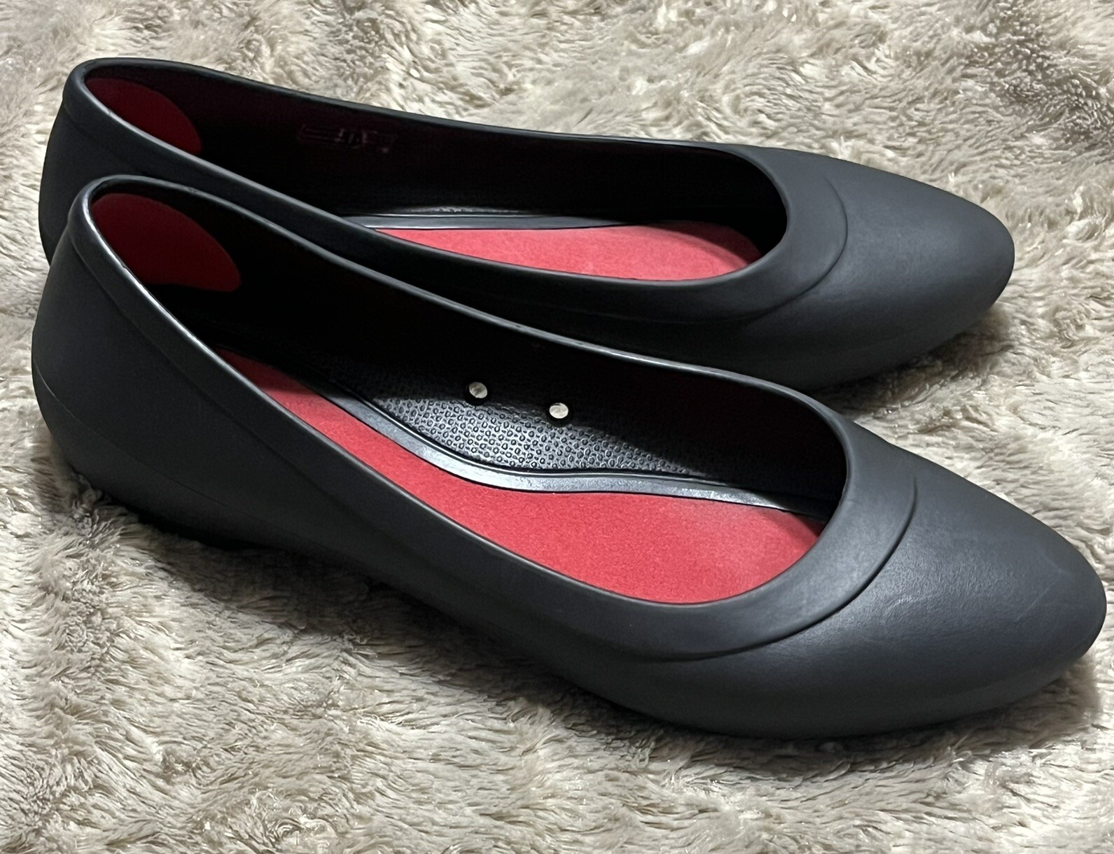 Crocs Iconic Comfort Lina Slip On Black Flats Shoes 2… - Gem
