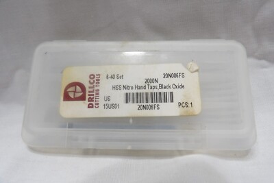 Drillco 3 pc. Tap Set 6-40 HSS Nitro Hand Taps Black Oxide 20N006FS | eBay