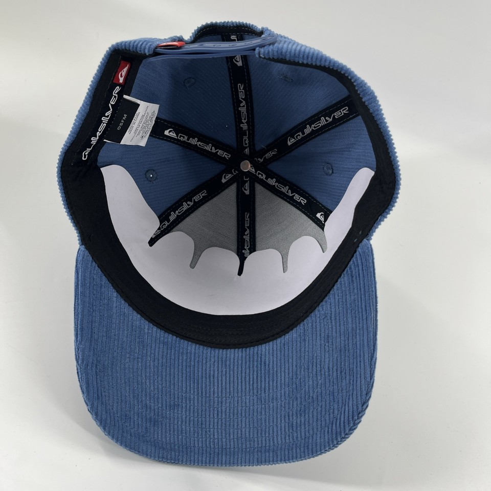 NWT Quicksilver Blu Corduroy Snap Back Hat Cap One Size | eBay