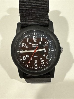 Vintage Timex Military Camper Field Watch Unisex Indiglo 34mm Black ...