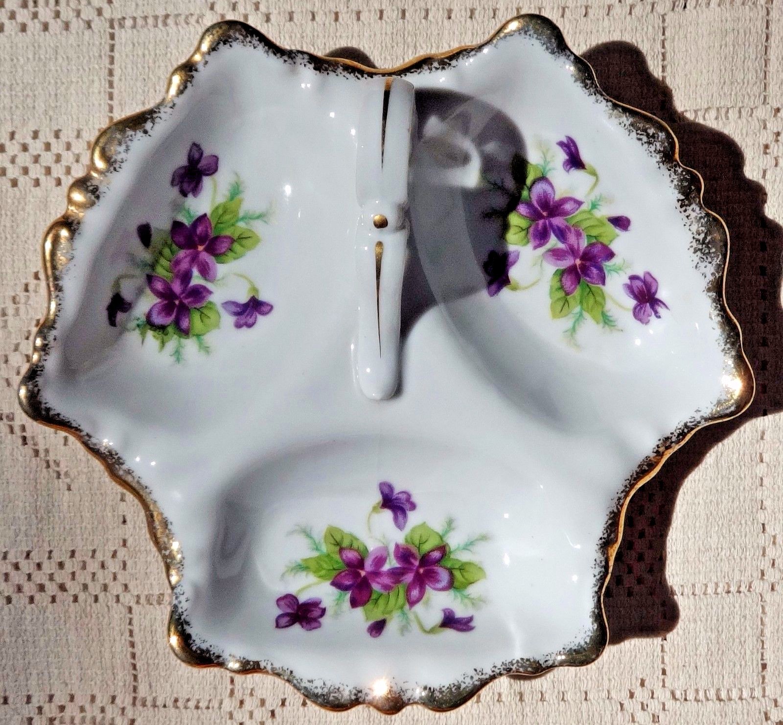 VINTAGE 1950's LIPPER & MANN (L&M) BONDWARE FLORAL PATTERN TRINKET DISH ...