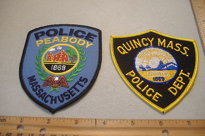 ~PEABODY & QUINCY~MASSACHUSETTS~POLICE PATCHES~ | eBay