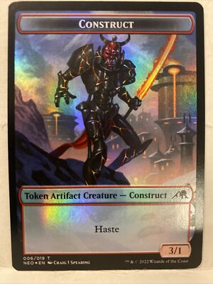 *FOIL* Construct Samurai Double Sided Token Kamigawa Neon Dynasty MTG ...