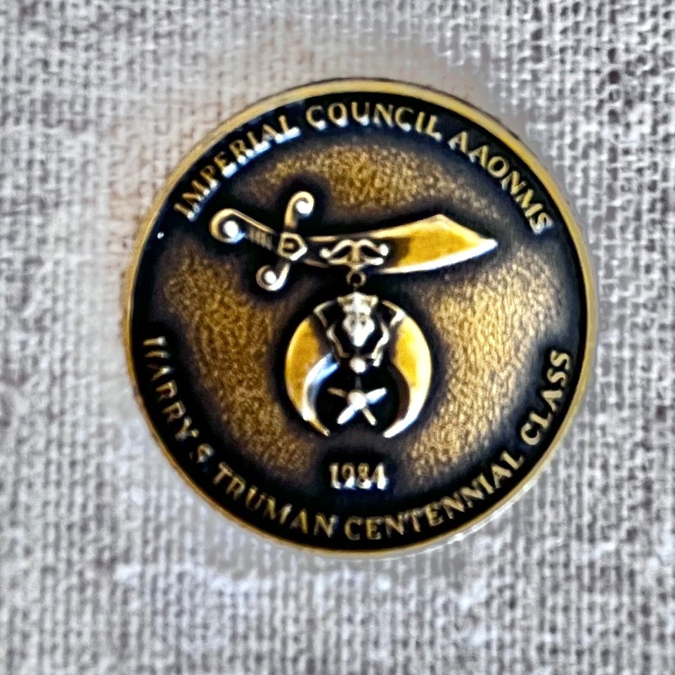 1984 Harry S. Truman Centennial Shriner Masonic Past Grand Master Medal ...