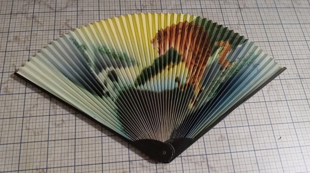 Vintage Paper Fan 7 inch Tiger Made in People's Republic of China | eBay