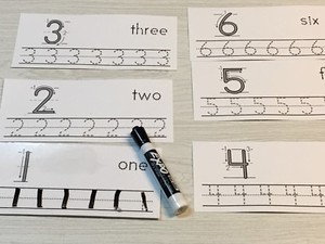 Numbers 1-20 Directional lines -laminated dry erase cards. Preschool ...