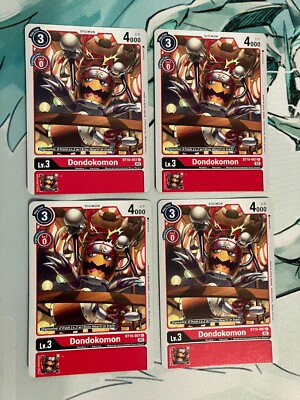 4x Dondokomon BT10-007 C (Playset) Digimon CCG | Xros Encounter Near ...