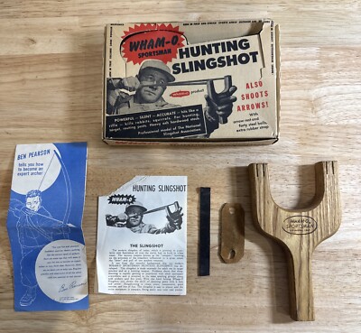 Vintage 1950's Wham-O Sportsman Slingshot w/Die-Cut Display Box | eBay
