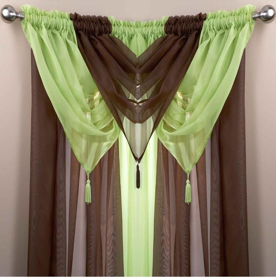 1 VOILE SWAG SWAGS TASSLE DECORATIVE NET CURTAIN DRAPE PELMET VALANCE ...