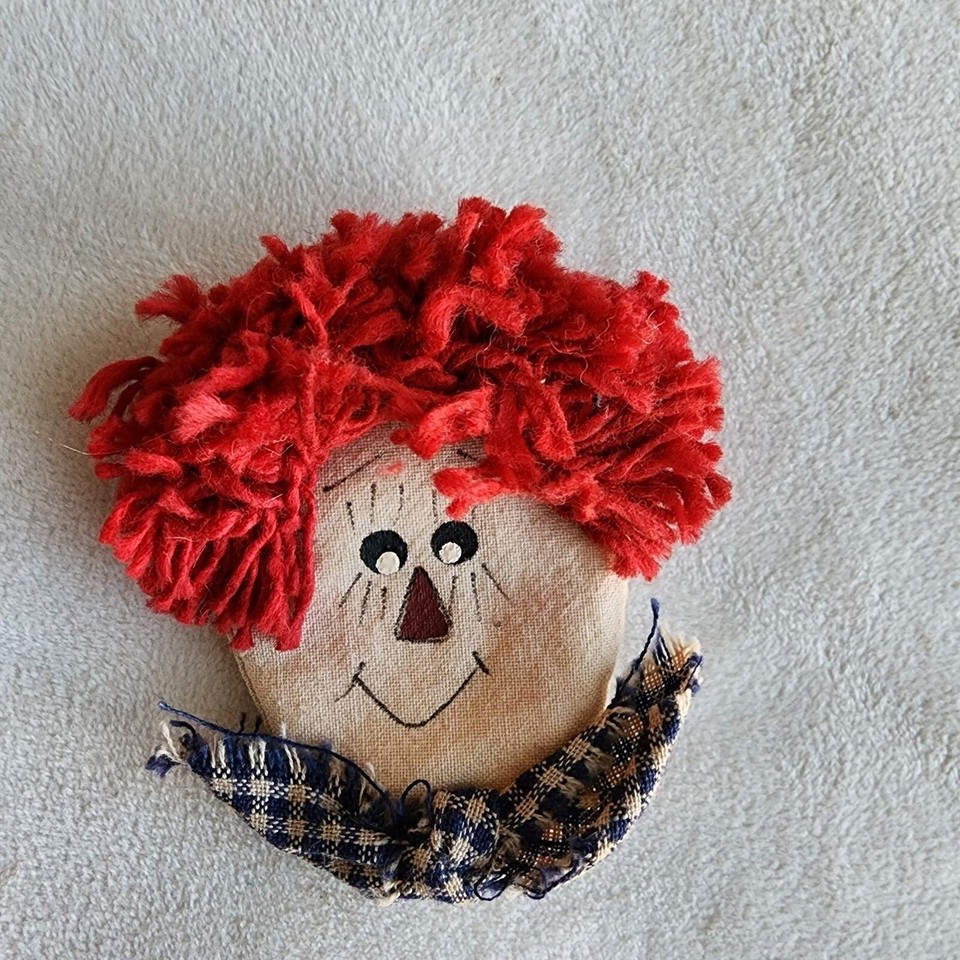 Raggedy Ann Raggedy Andy Choose One Folk Art Tole Painting Handmade Pin ...