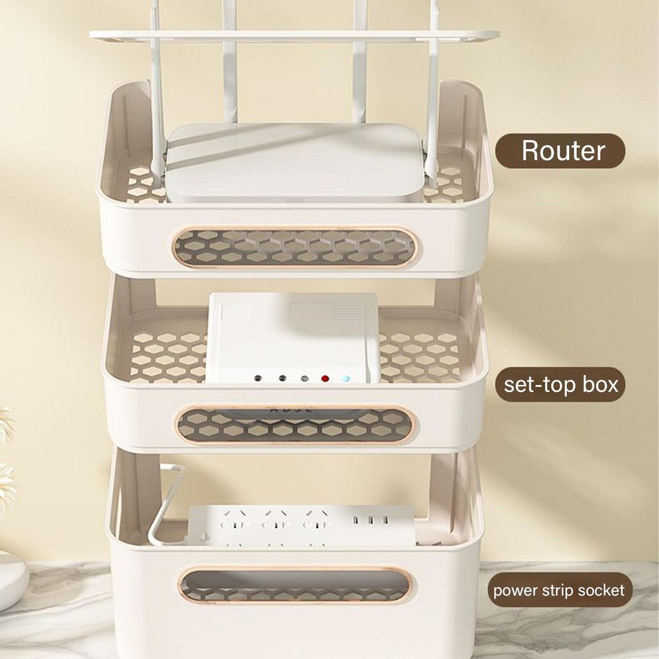 Home Living Room Wireless WiFi Router Storage Rack Desktop Organizer ...