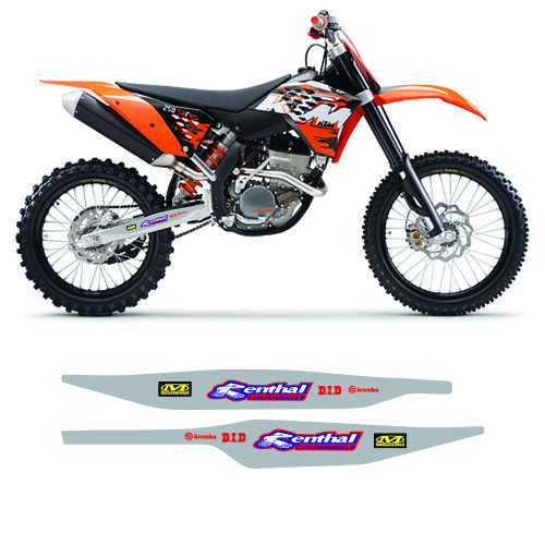 KTM SX-SXF-EXC 125 250 450 SWINGARM DECAL FACTORY GRAPHICS DID RENTHAL ...