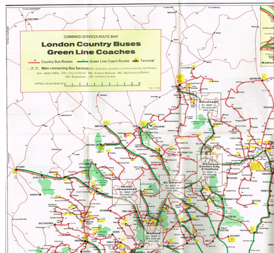 London Sightseeing Map Brochure Green Line Coaches Country Buses 1972 ...