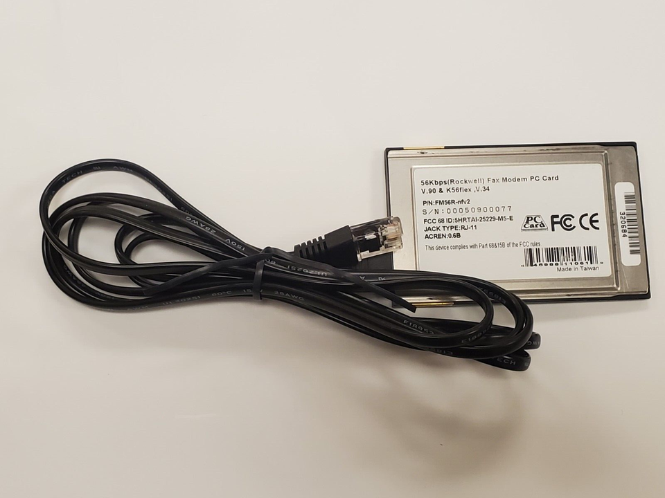 EXP Thin Fax 56 KBPS Fax Modem PCMCIA PC Card FM56R-nfv2 Rockwell | eBay