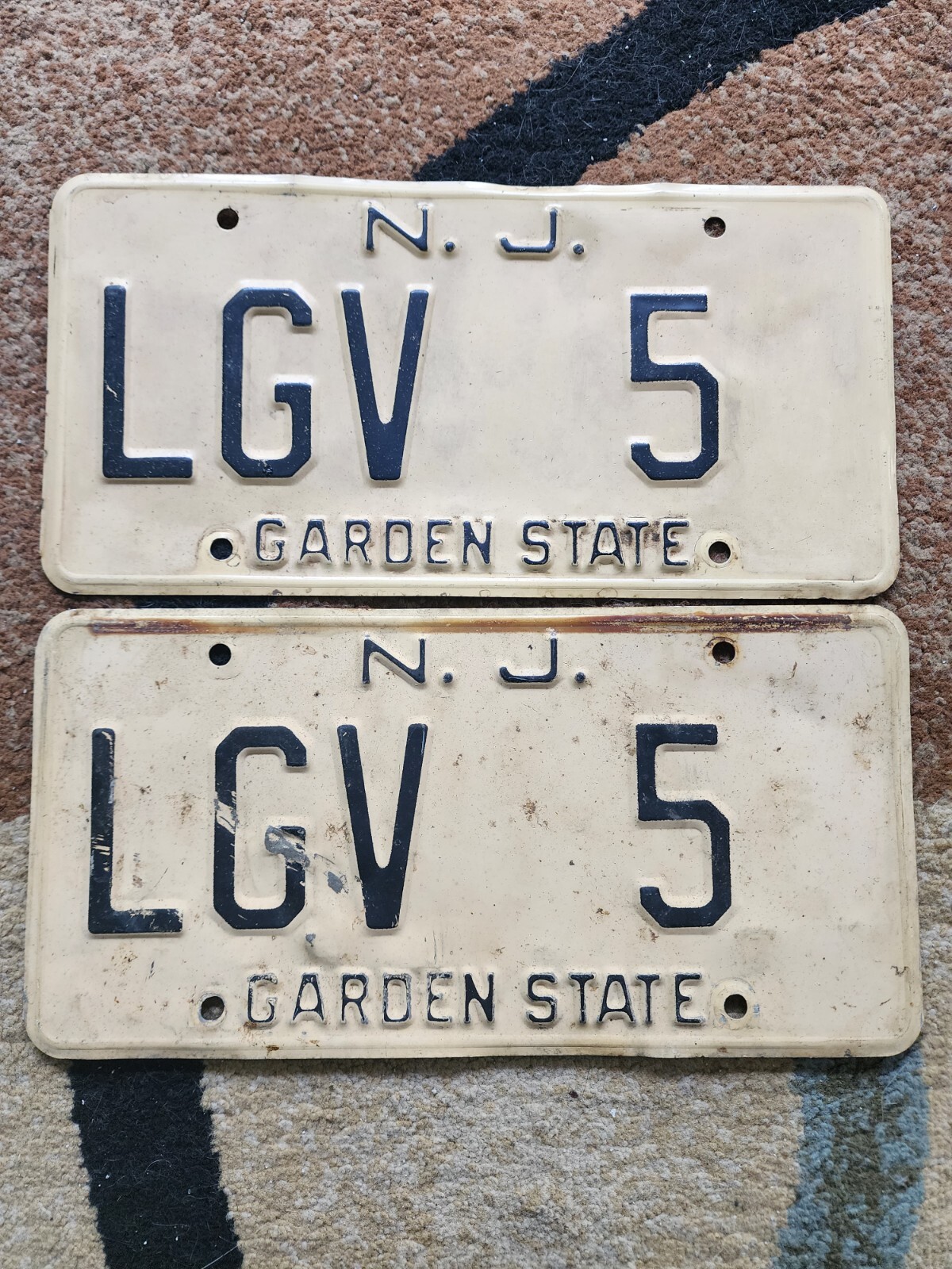 New Jersey 1960s License Plates PAIR # LGV 5 Set of 2 (2 Plates) | eBay