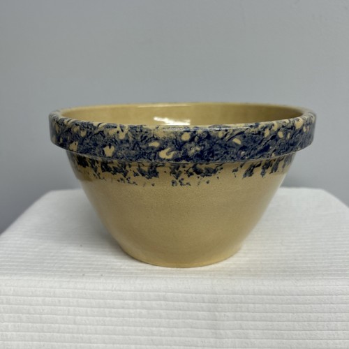 Robinson Ransbottom Pottery Wheat Blue Sponge Mixing Bowl 8” Roseville ...