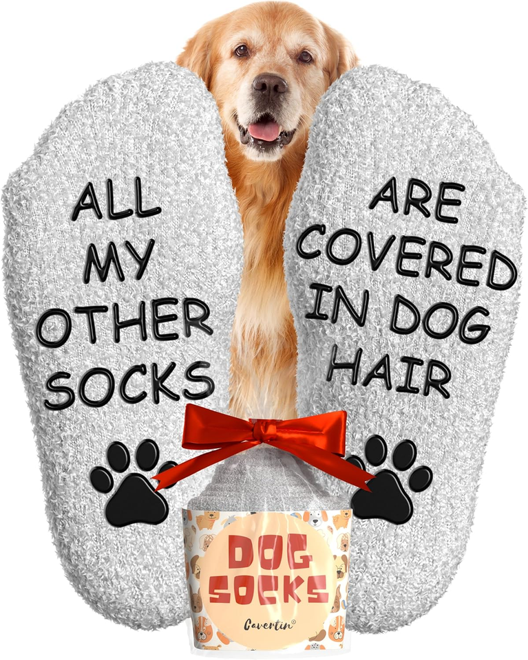 Fuzzy Dog Socks with Gift Packaging, Dog Gifts for Women & Men, Funny ...