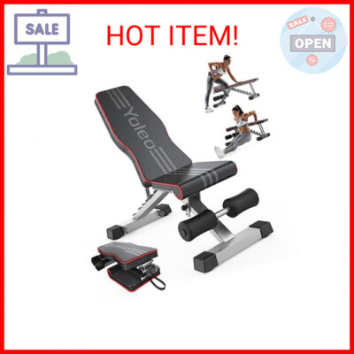 Yoleo Adjustable Weight Bench for Full Body Workout; Foldable Bench ...