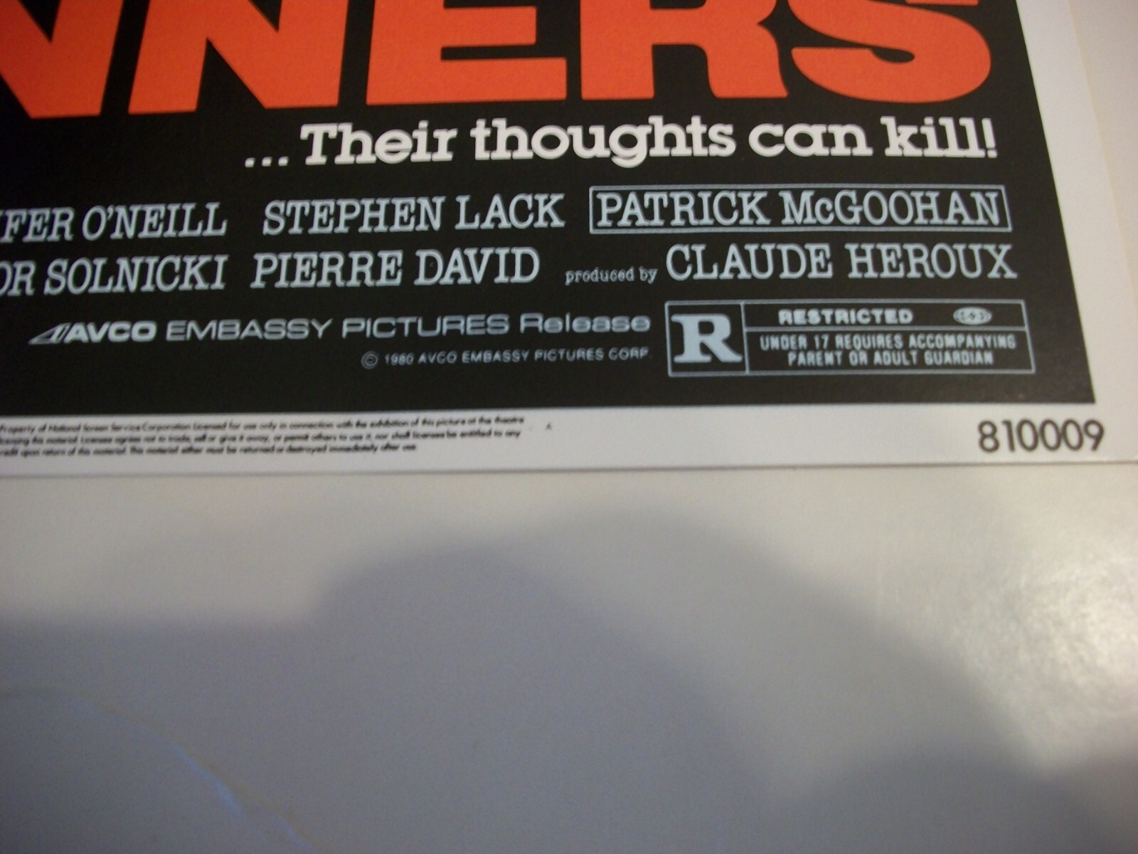 Scanners Lobby card set 1981 | eBay